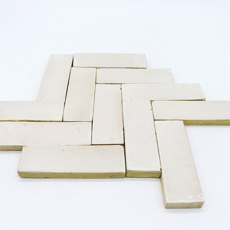 Moroccan Craft Masters 6" x 2" Terra Cotta Herringbone Mosaic Wall & Floor Tile | Perigold